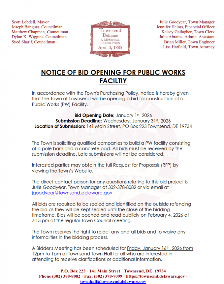 Events - Town of Townsend - New Castle County DelawareTown of Townsend ...
